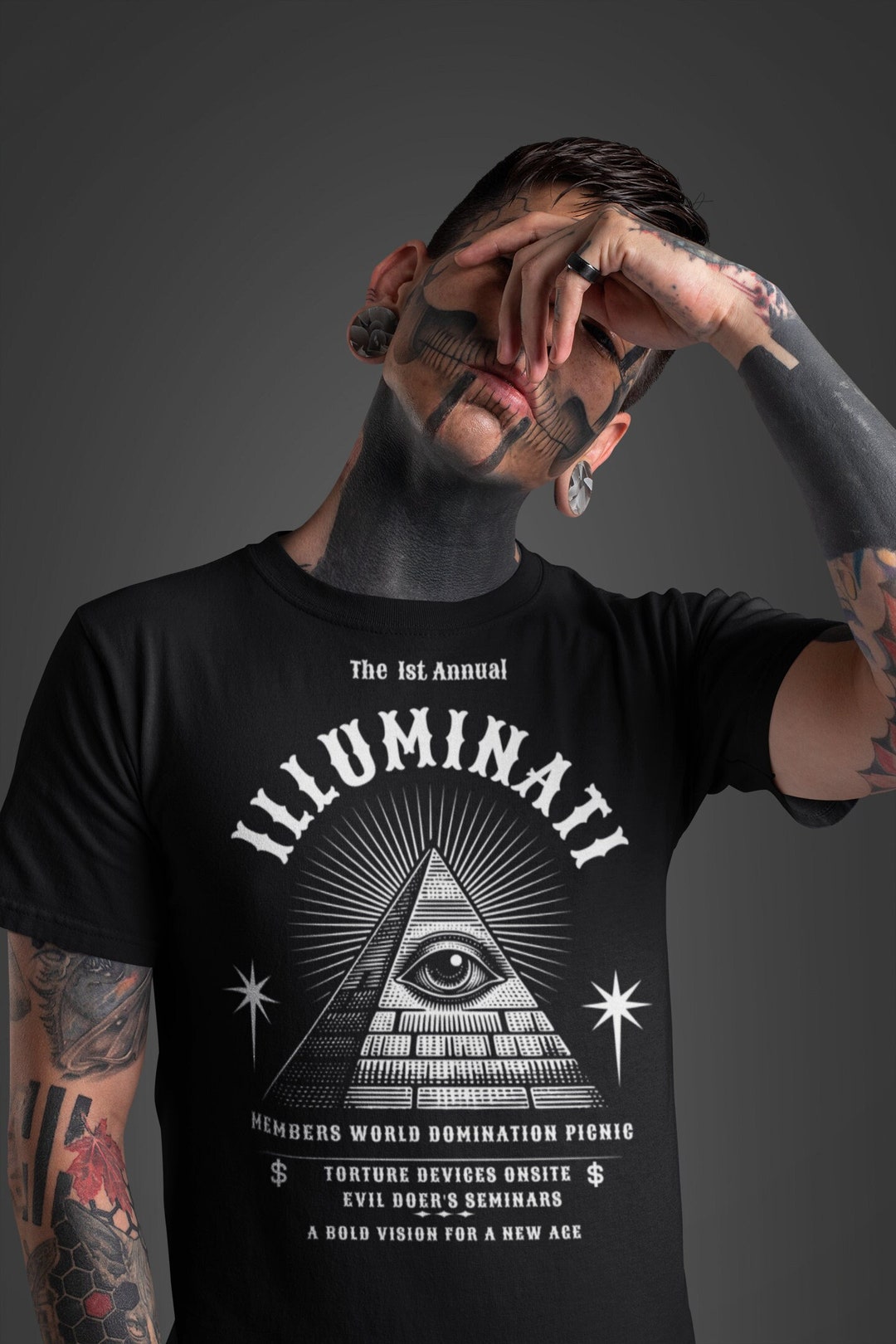 Illuminati Picnic T-shirt: Urban Graphic Custom Tees - Etsy