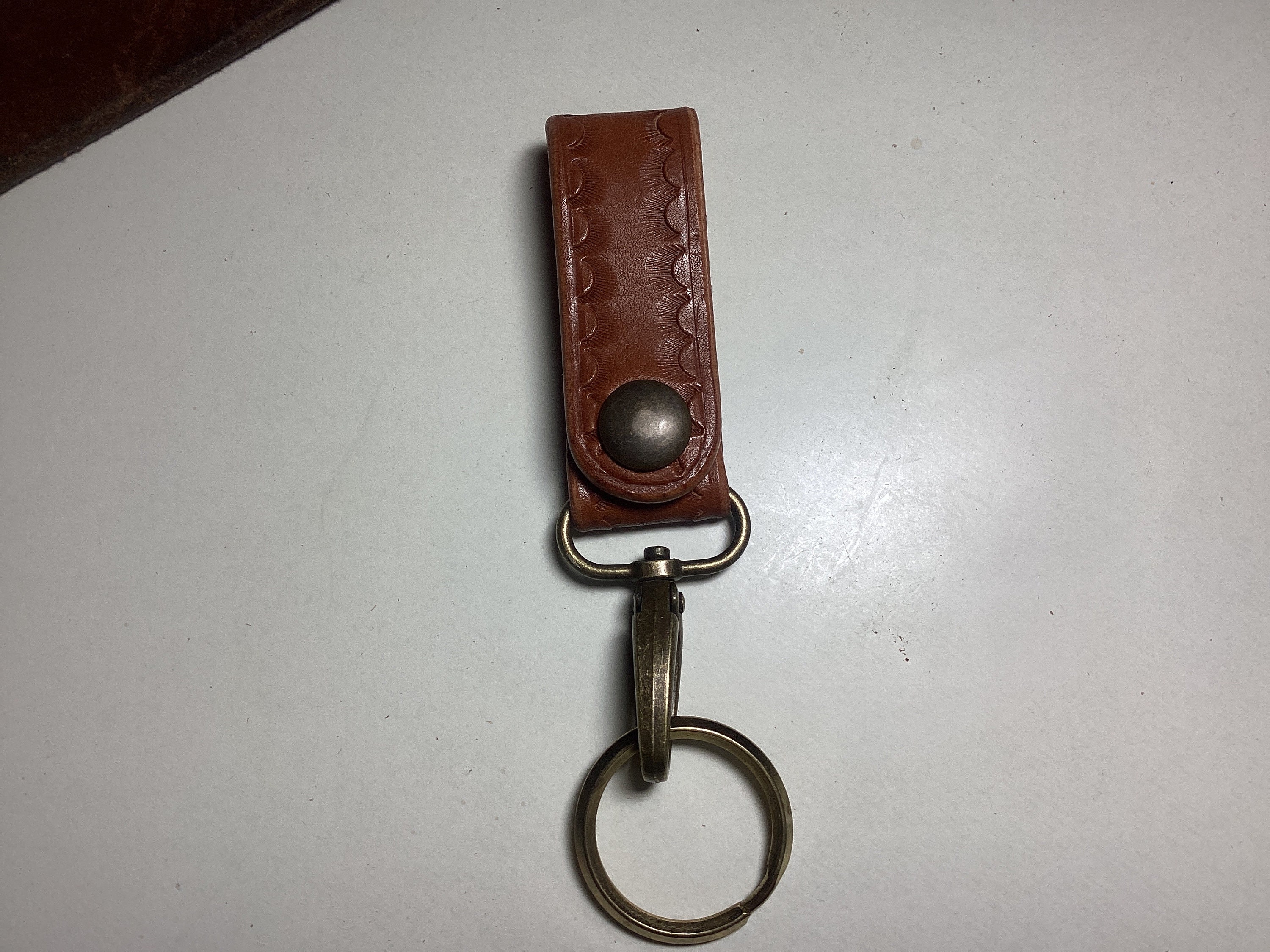Leather Keychain - Etsy