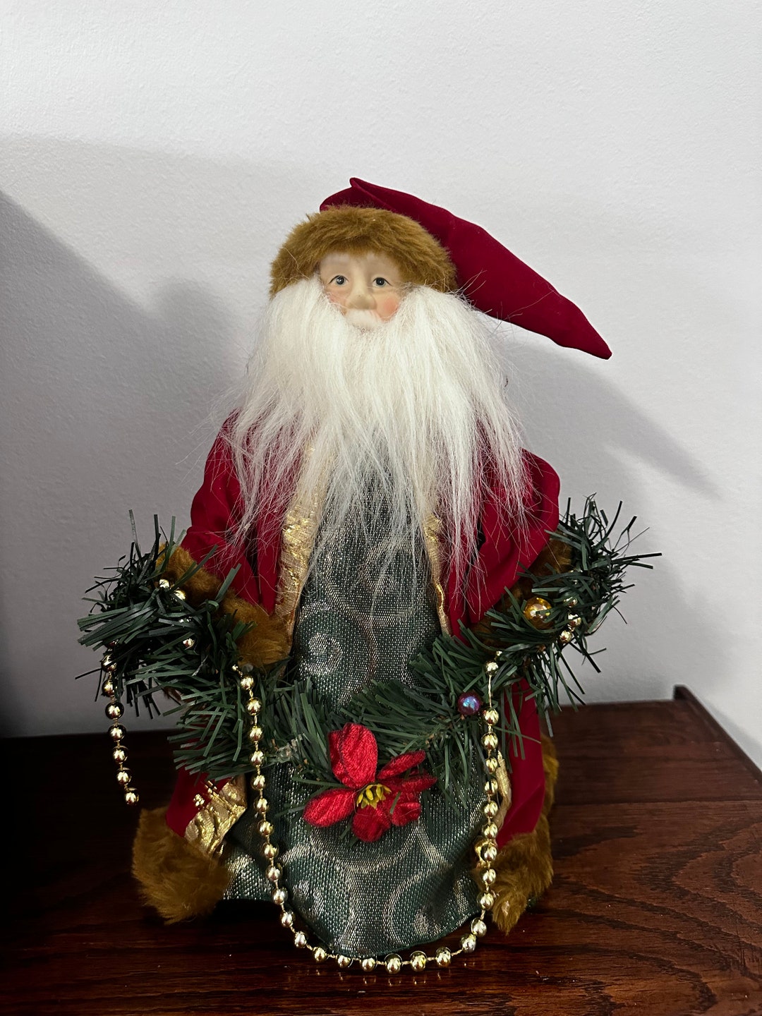 Vintage Santa Tree Topper - Etsy