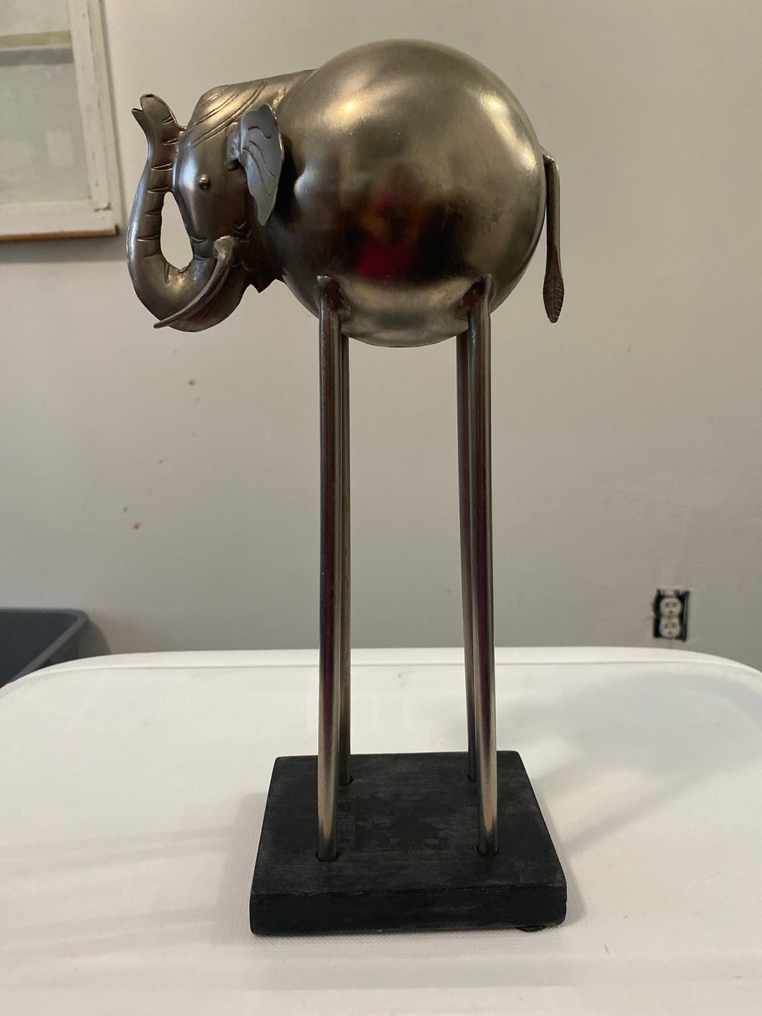 Metal Elephant Sculpture - Etsy