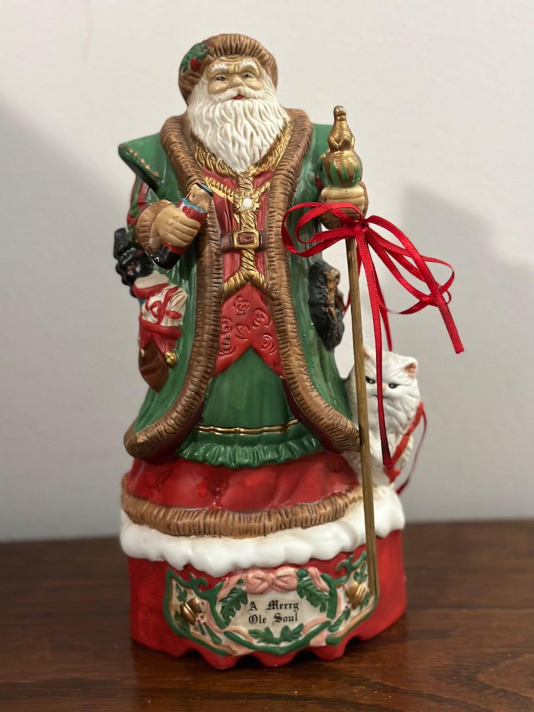 Vintage Musical Ceramic Santa - Etsy