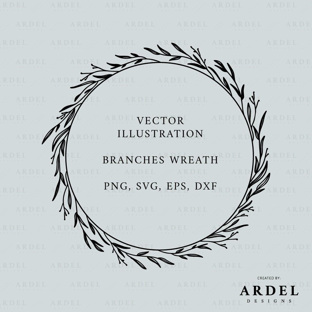 Branches Wreath SVG - Vector Files - Circle Botanical - Laser Ready - Etsy