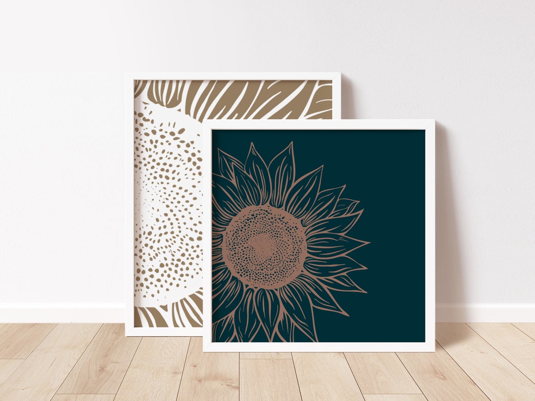 Boho Sunflower Wall Art, Modern Printable Fall Art, Digital Download ...