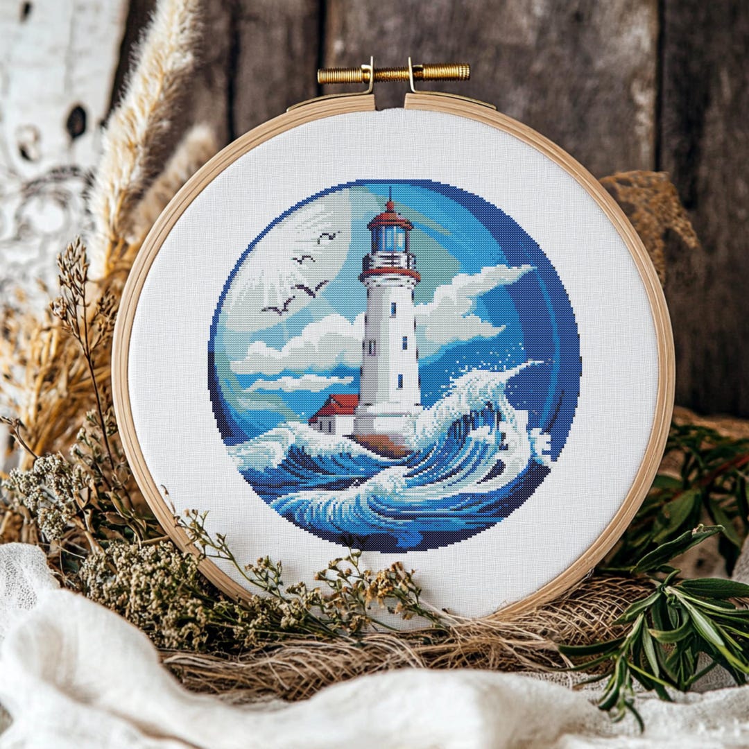 Lighthouse V2 Cross Stitch Pattern, Lighthouse Cross Stitch, Cross ...