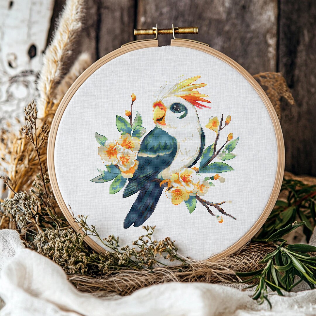 Cockatiel Cross Stitch Pattern, Cockatiel Cross Stitch, Cross Stitch ...