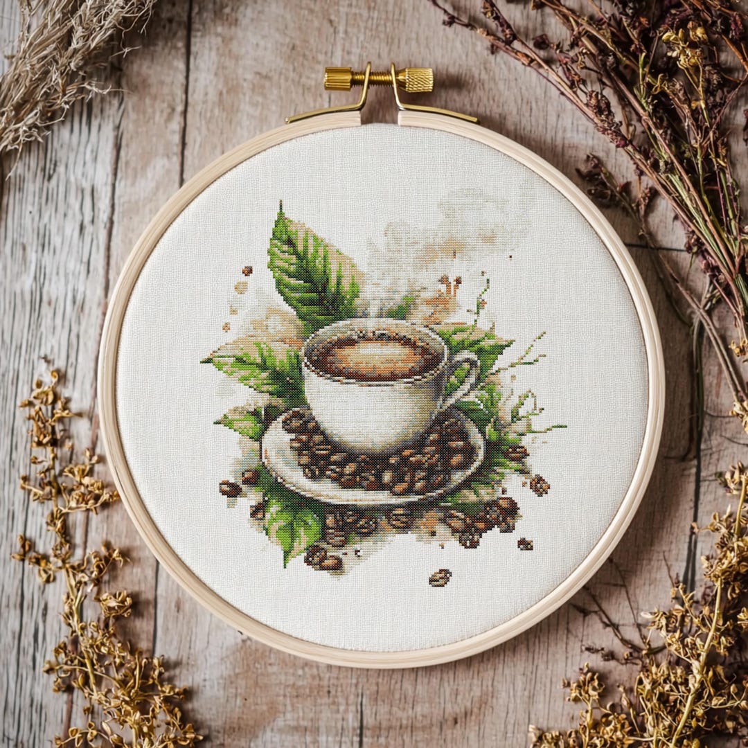 Coffee Cross Stitch Pattern, Coffee Cross Stitch, Cross Stitch Pattern ...