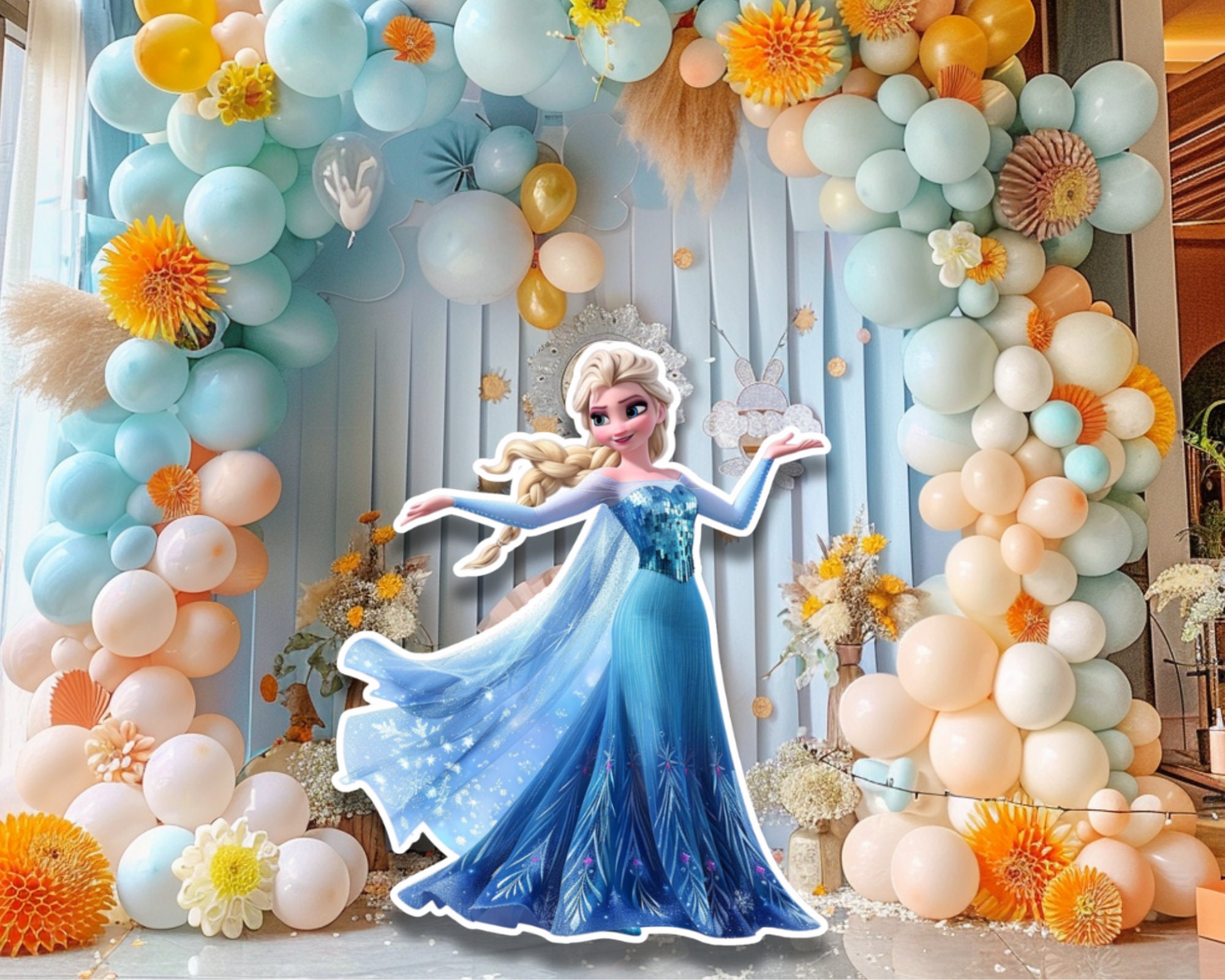 Princess Big Decor Cutout, Elsa Birthday, Princess Party Prop, Princes ...