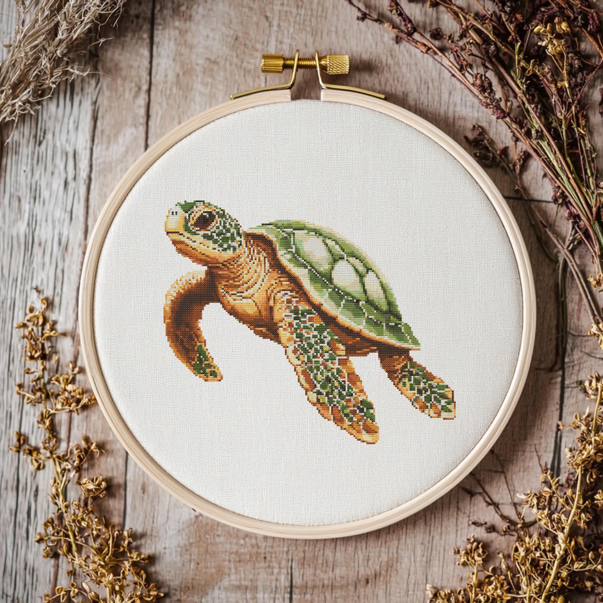 Turtle Cross Stitch Pattern, Turtle Cross Stitch, Cross Stitch Pattern ...