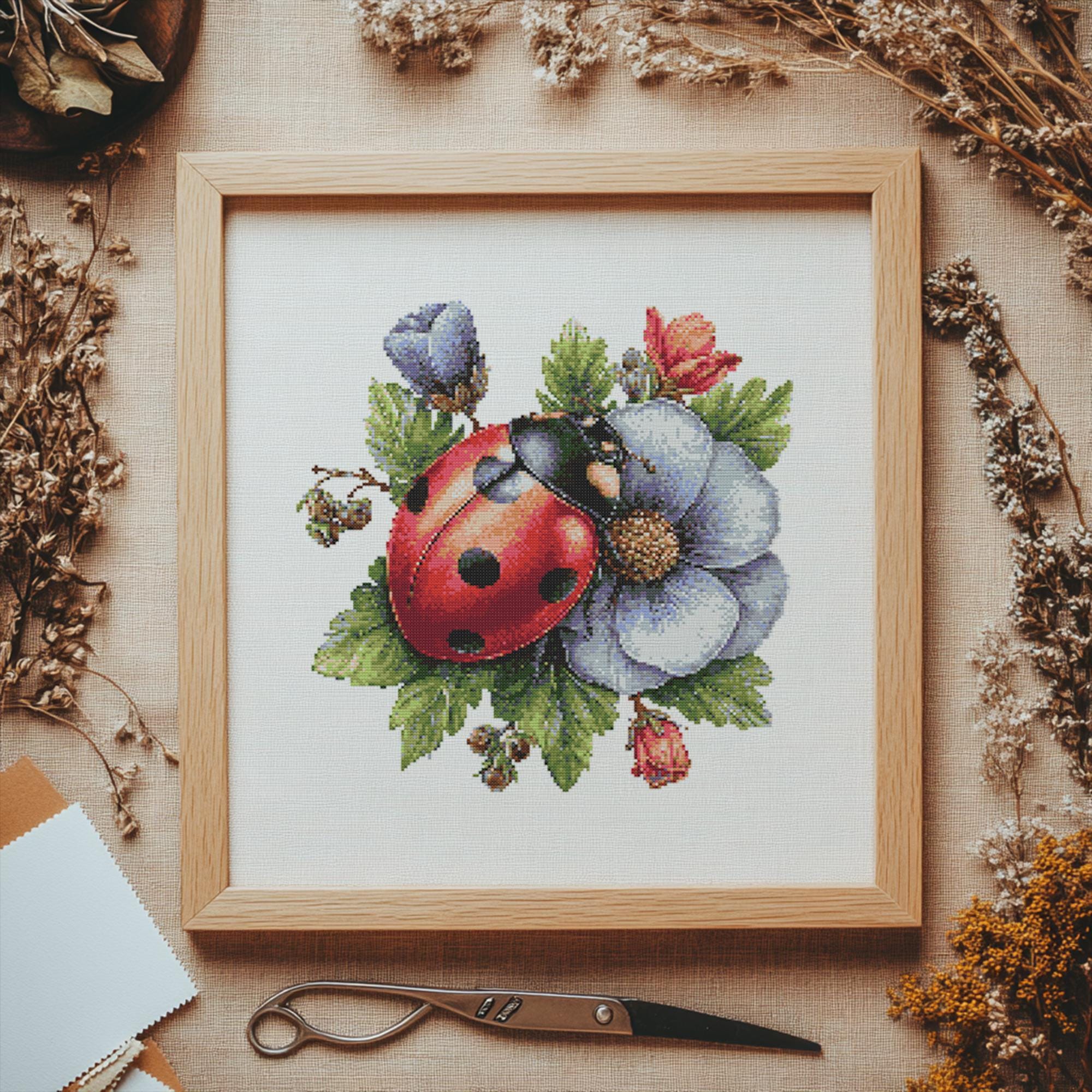 Ladybug Cross Stitch Pattern, Cross Stitch, Cross Stitch Pattern, Cross ...