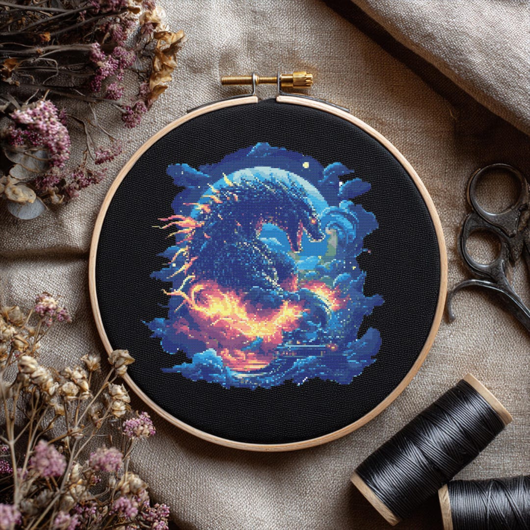 Godzila Cross Stitch Pattern, Godzilla Stitch Kit, Cross Stitch Pattern ...