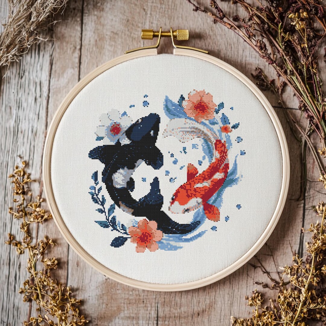 Koi Fish V2 Cross Stitch Pattern, Koi Fish Stitch Pattern, Cross Stitch ...