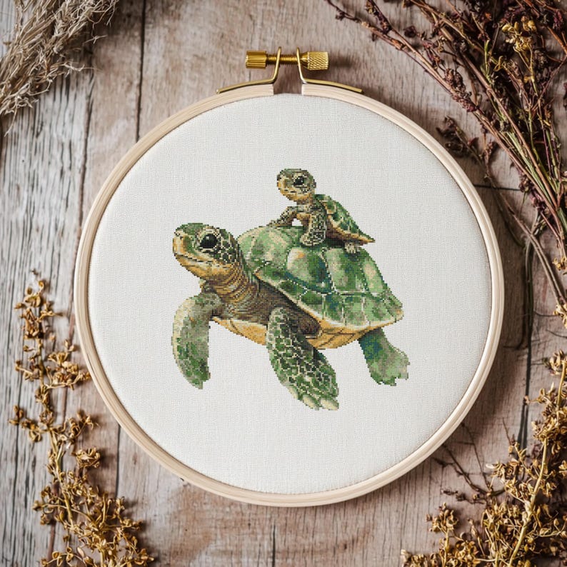 Turtle Cross Stitch Pattern, Turtle Cross Stitch, Cross Stitch Pattern ...