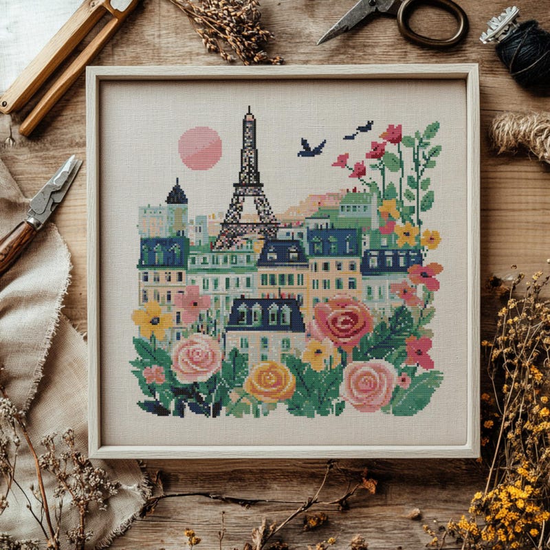 Paris Cross Stitch - Etsy