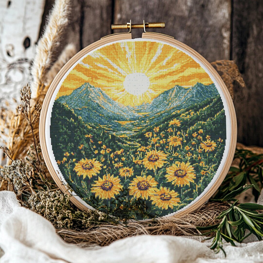 Sunflower Cross Stitch Pattern, Sunflower Stitch Kit, Cross Stitch ...