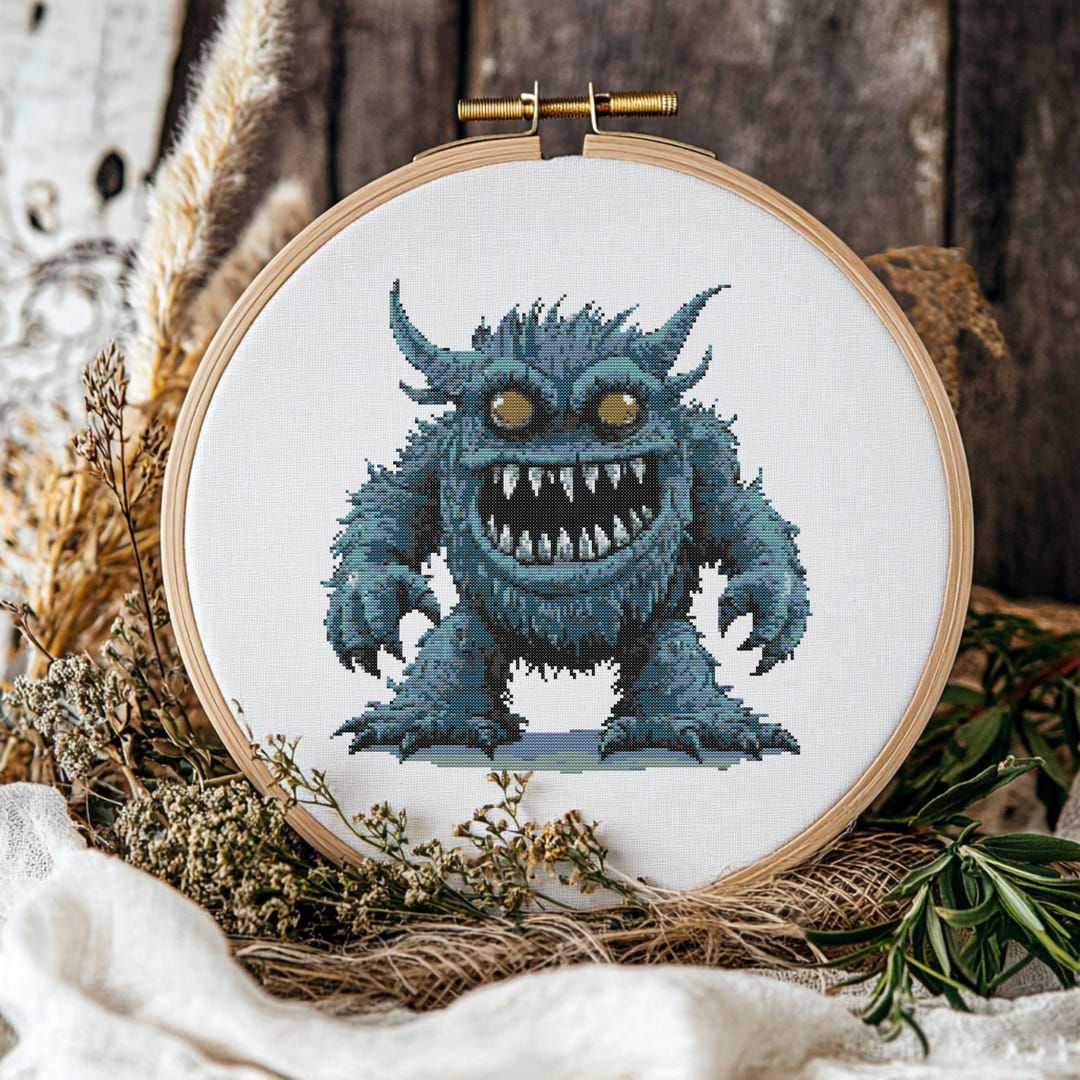 Monster Cross Stitch Pattern, Monster Cross Stitch, Cross Stitch ...