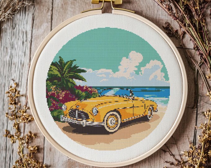 PDF PATTERN | Lamborghini Cross Stitch Pattern | Yellow Car | Sports ...