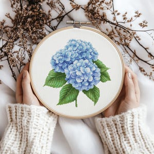 Hydrangea Cross Stitch Pattern, Hydrangea Cross Stitch, Cross Stitch ...