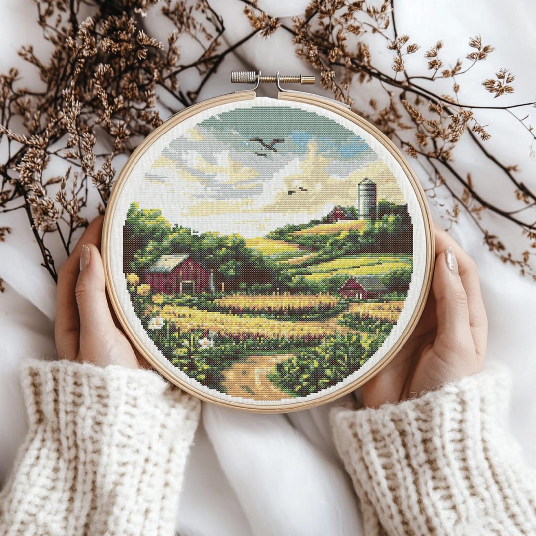 Farmer Cross Stitch Pattern, Farmer Cross Stitch, Cross Stitch Pattern ...
