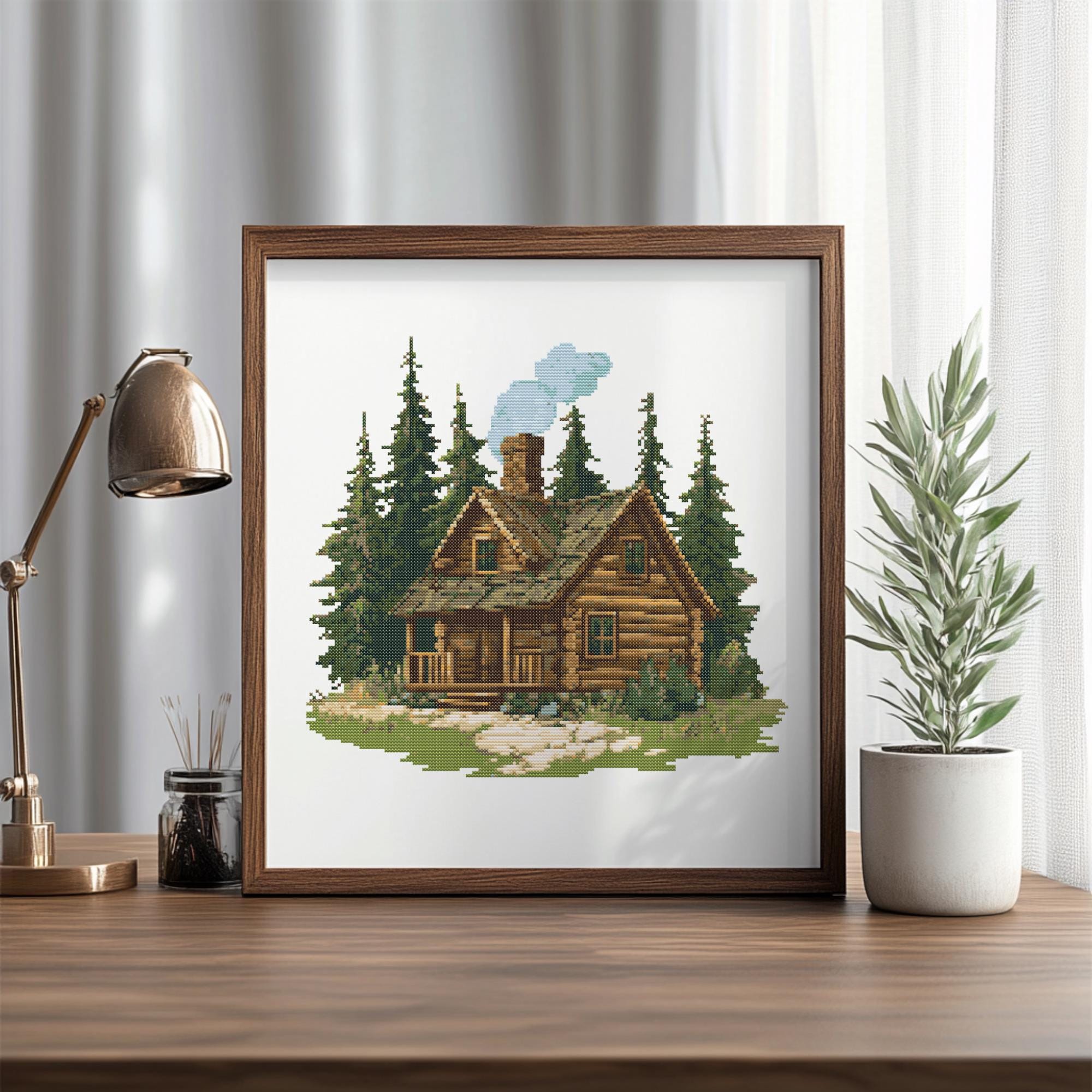 Cabin Cross Stitch Pattern, Cabin Stitch Kit, Cross Stitch Pattern ...
