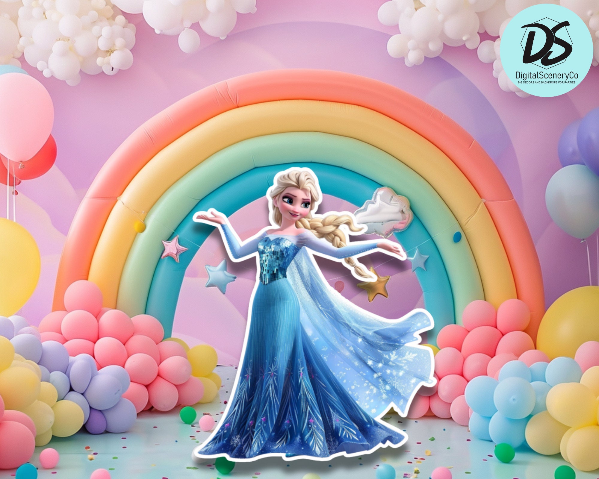 Princess Big Decor Cutout, Elsa Birthday, Princess Party Prop, Princes ...