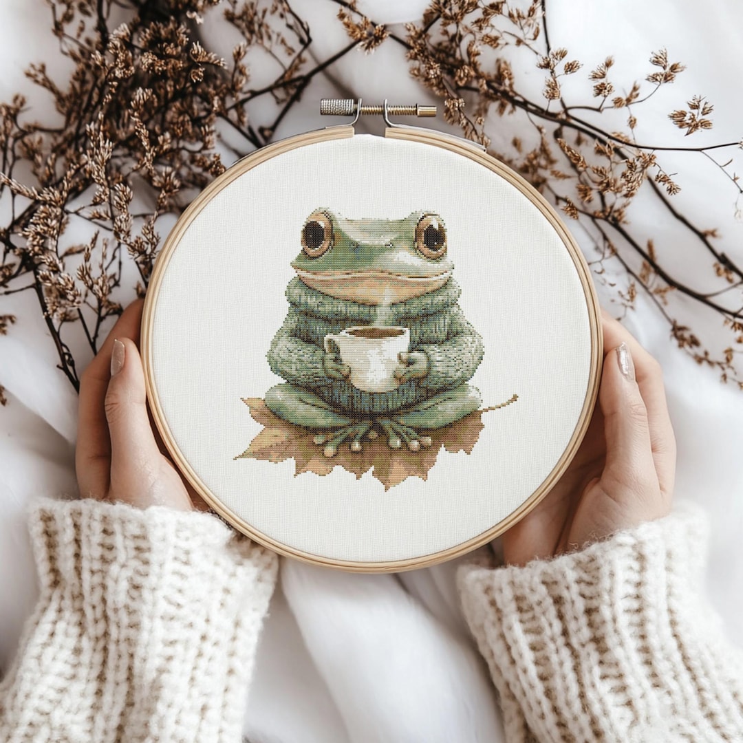 Frog Cross Stitch Pattern, Frog Cross Stitch, Cross Stitch Pattern ...