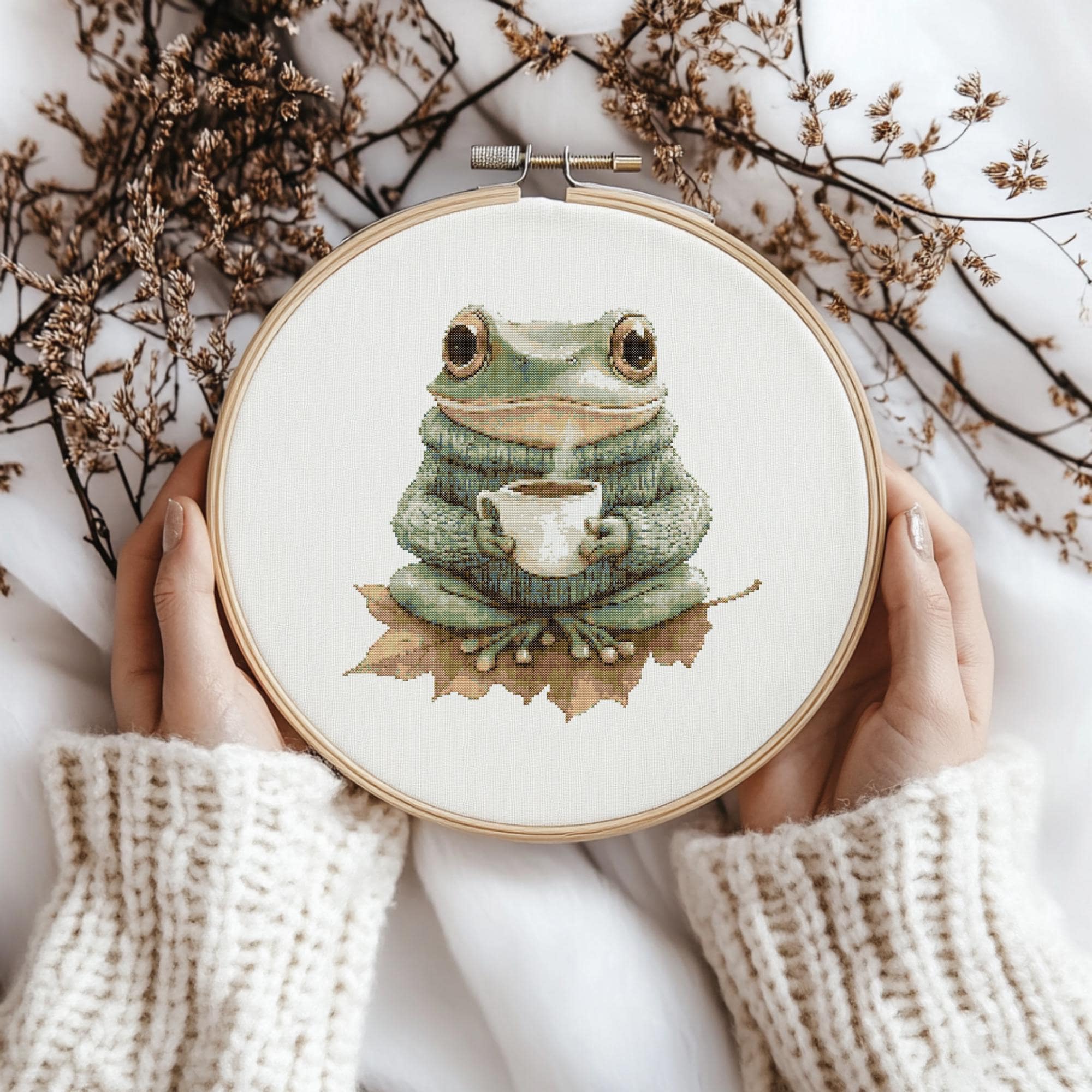 Frog Cross Stitch Pattern, Frog Cross Stitch, Cross Stitch Pattern ...