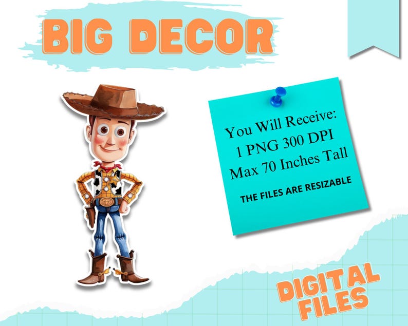 Big Decor Woody Cutout, Woody Birthday, Toy Story Party Prop, Toy Story ...
