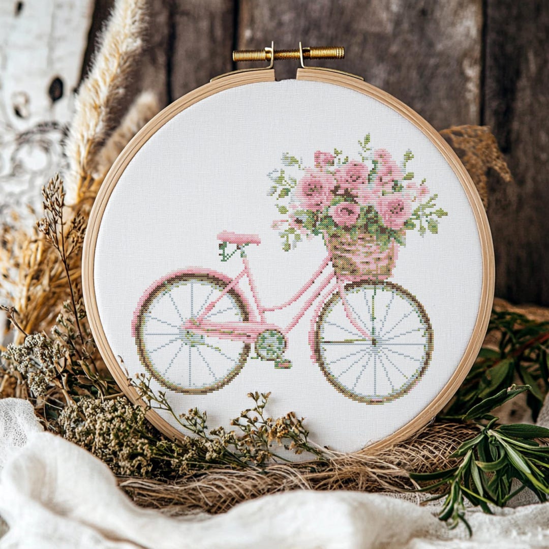 Bicycle Cross Stitch Pattern, Bicycle Stitch Kit, Cross Stitch Pattern ...