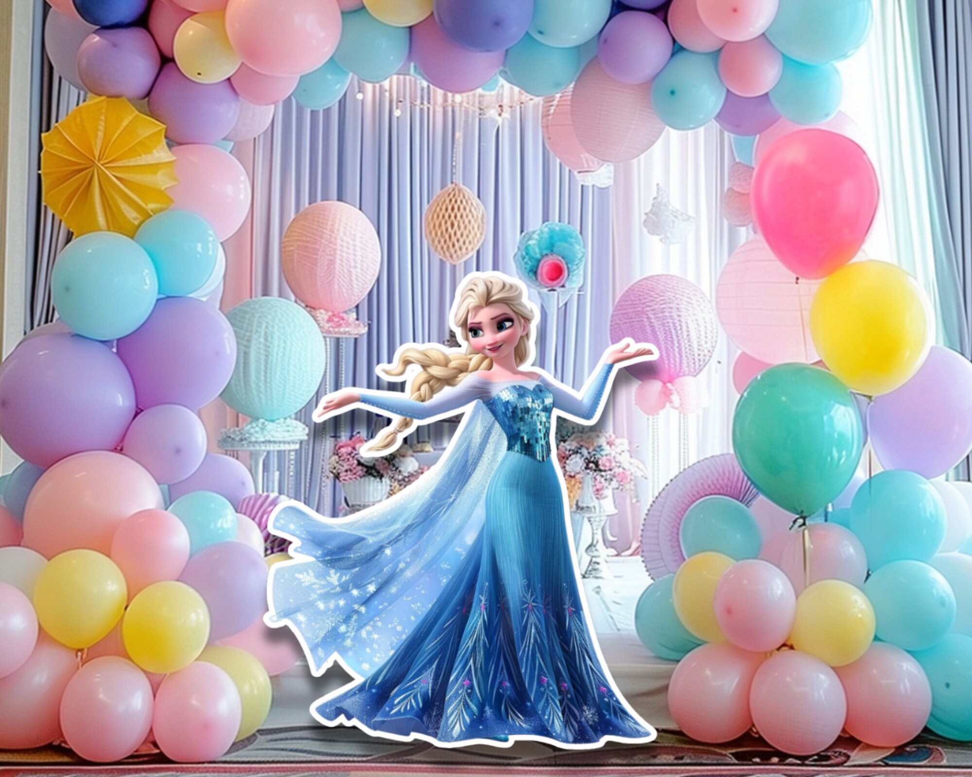 Princess Big Decor Cutout, Elsa Birthday, Princess Party Prop, Princes ...