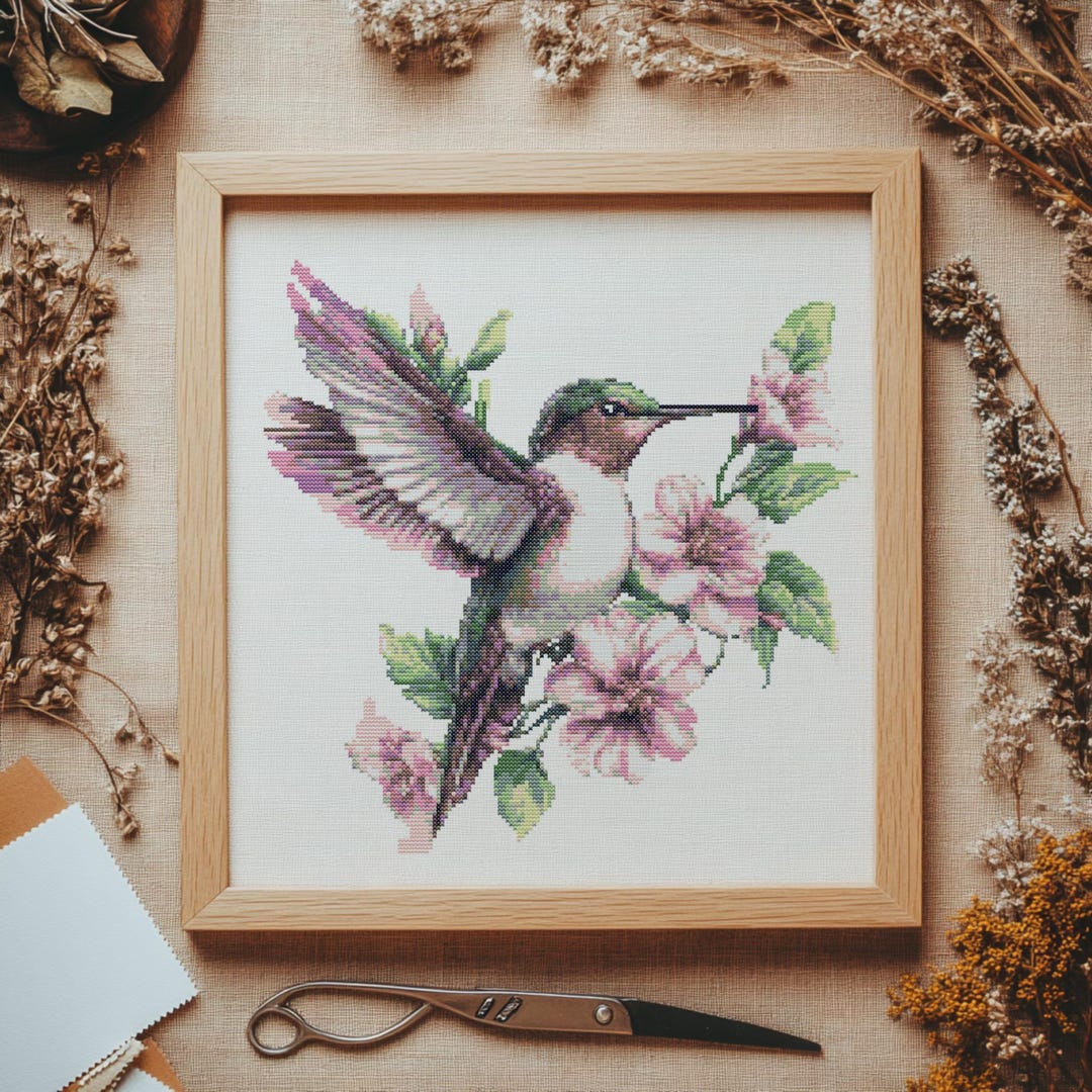 Hummingbird Cross Stitch Pattern, Humming Bird Cross Stitch, Cross ...