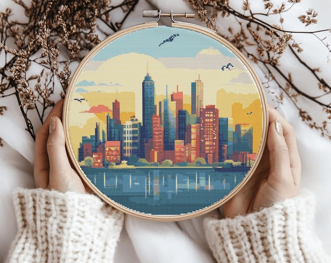 City Cross Stitch Pattern PDF, Modern Cross Stitch, Cross Stitch Chart ...