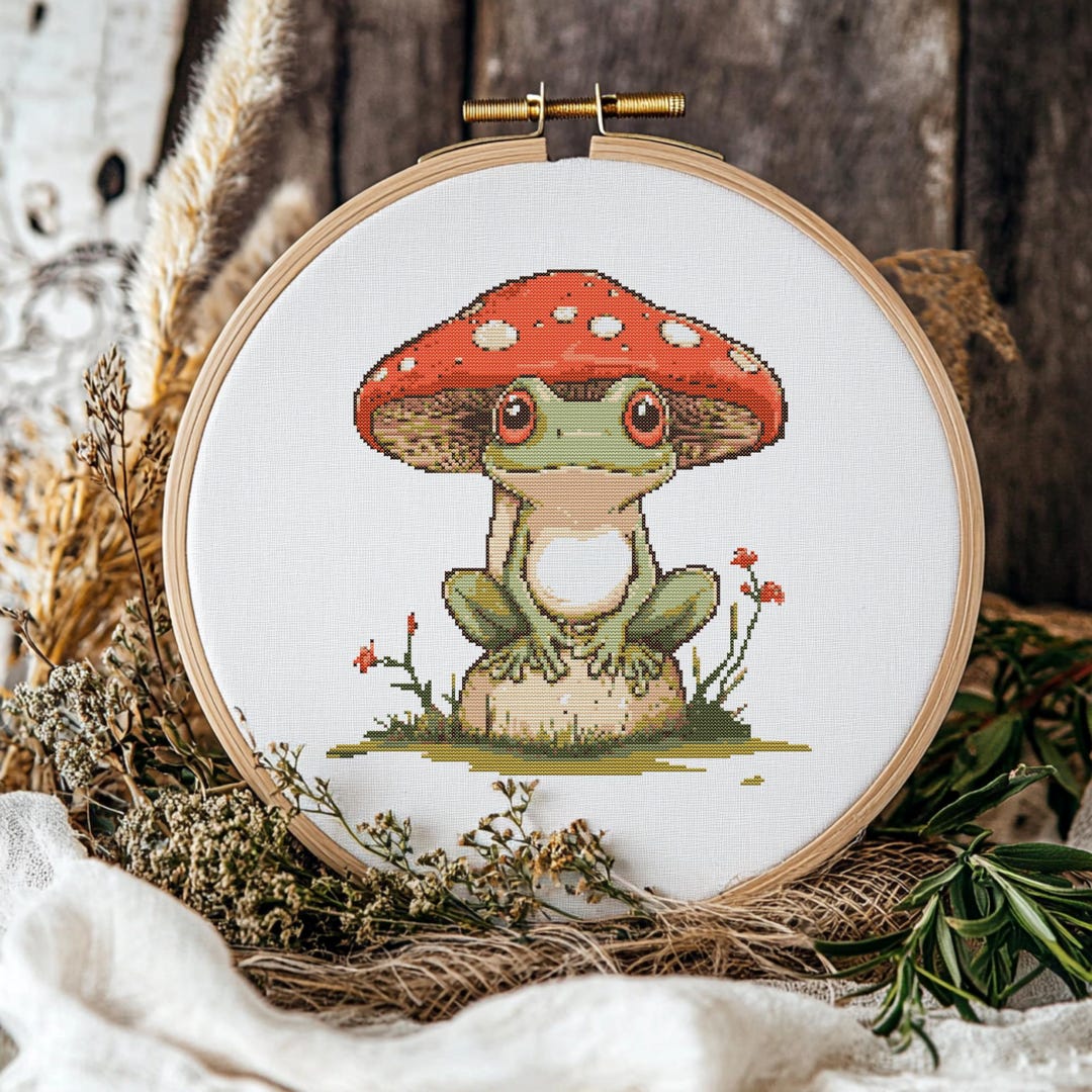 Frog V2 Cross Stitch Pattern, Frog Cross Stitch, Cross Stitch Pattern ...