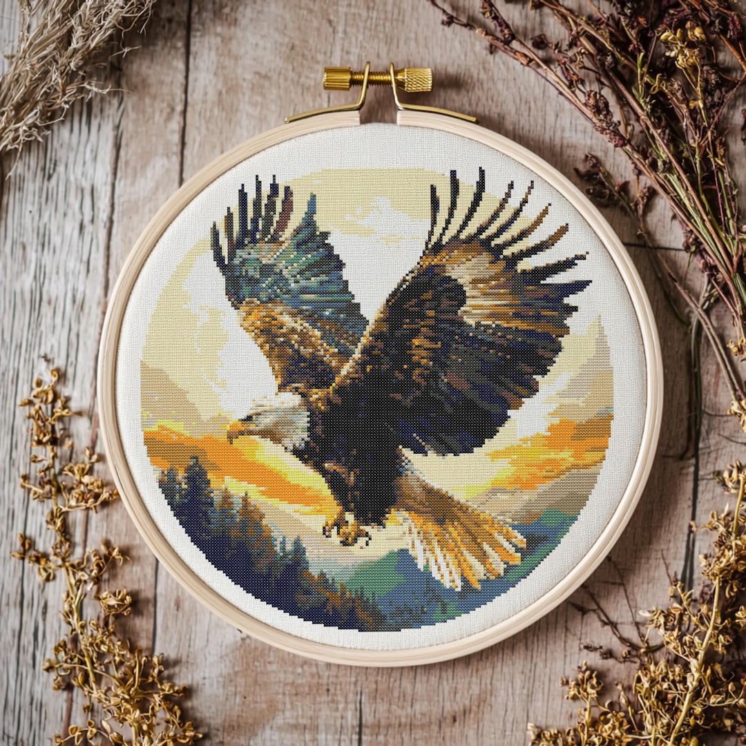 Eagle Cross Stitch Pattern, Eagle Cross Stitch, Cross Stitch Pattern ...