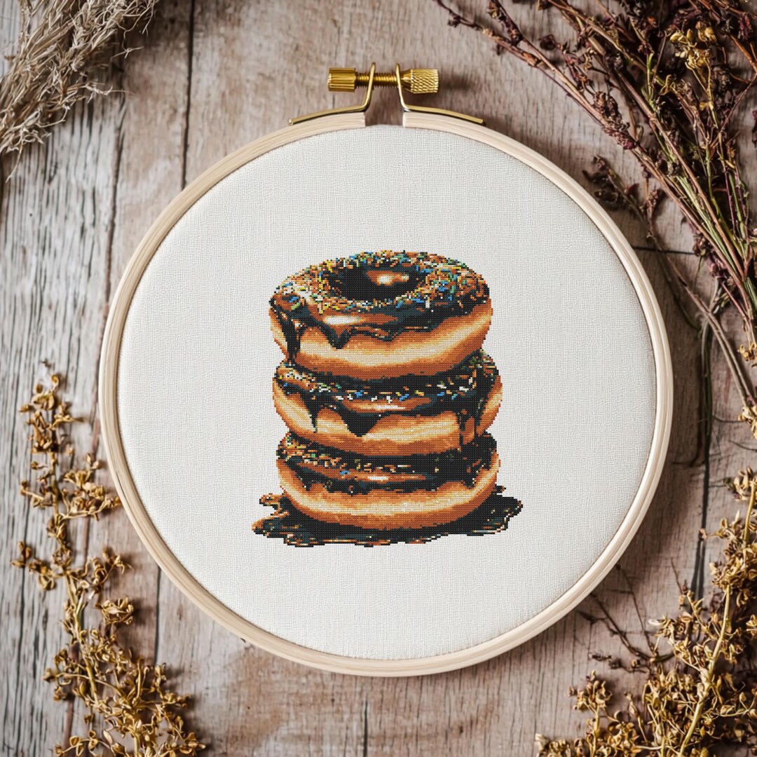 Donut Cross Stitch Pattern, Donut Cross Stitch, Cross Stitch Pattern ...