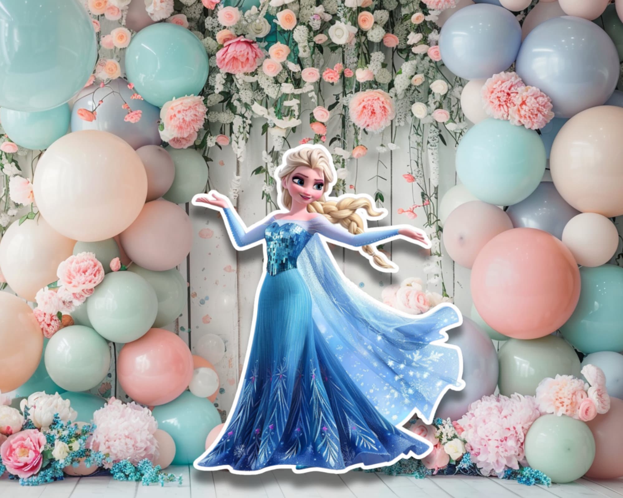 Princess Big Decor Cutout, Elsa Birthday, Princess Party Prop, Princes ...
