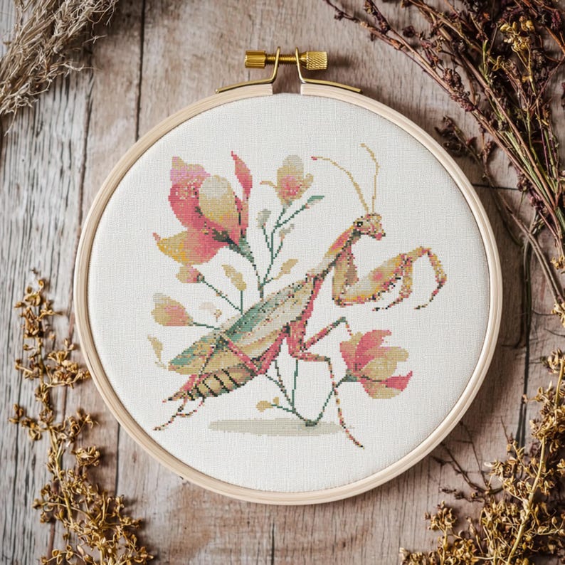 Praying Mantis Cross Stitch Pattern, Praying Mantis Cross Stitch, Cross ...
