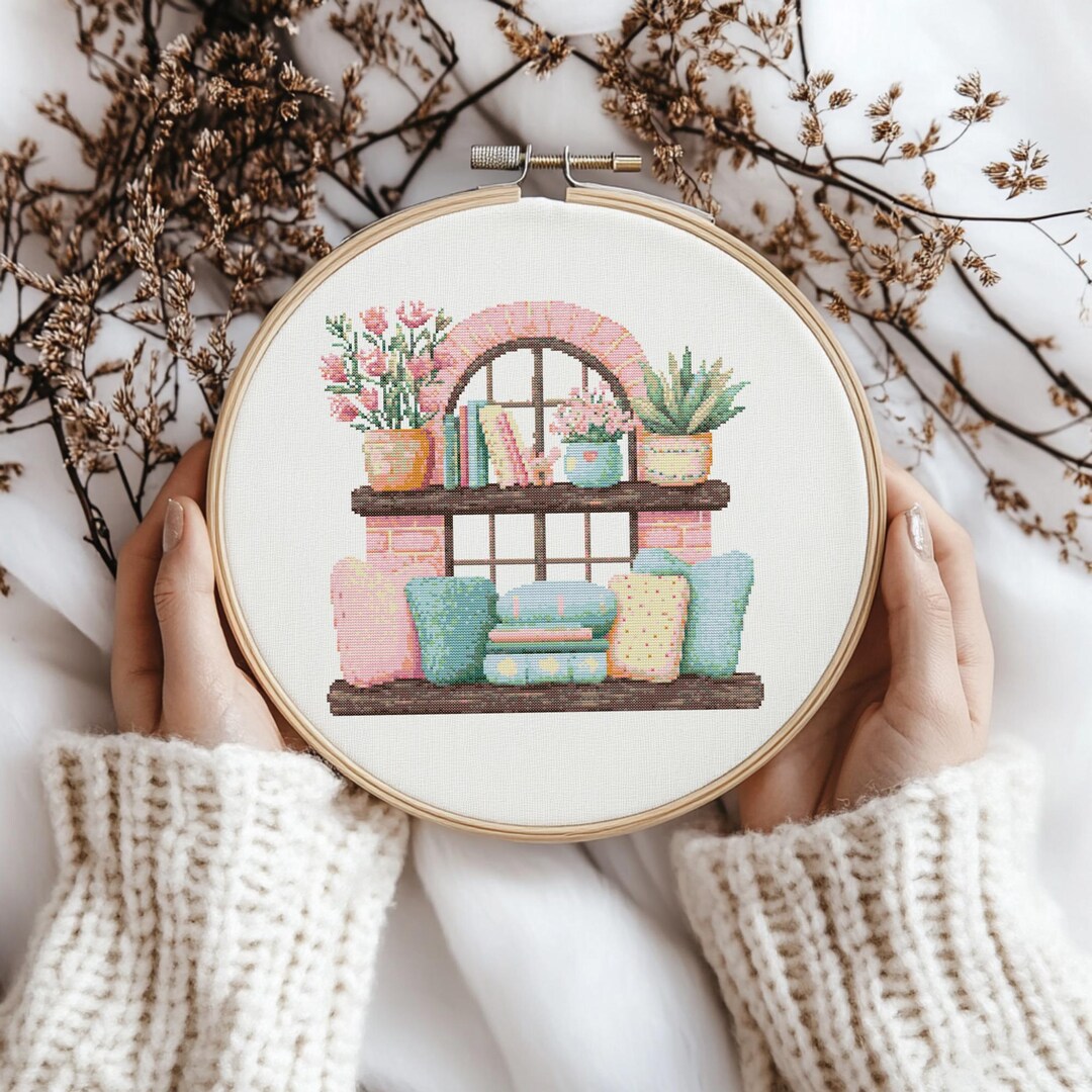 Wall Shelf Cross Stitch Pattern, Wall Shelf Cross Stitch, Cross Stitch ...