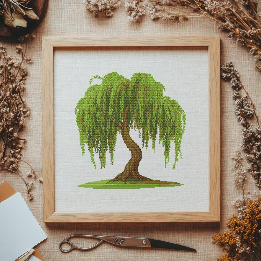 Willow Tree Cross Stitch Pattern, Willow Tree Cross Stitch, Cross ...