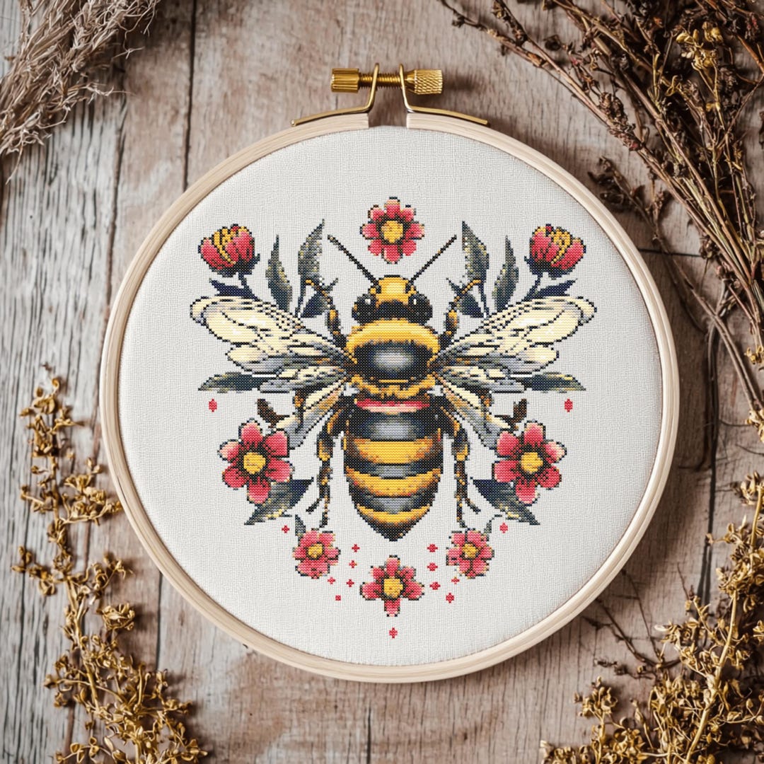 Bee Stitch Pattern, Honeybee Bee Stitch Kit, Cross Stitch Pattern ...