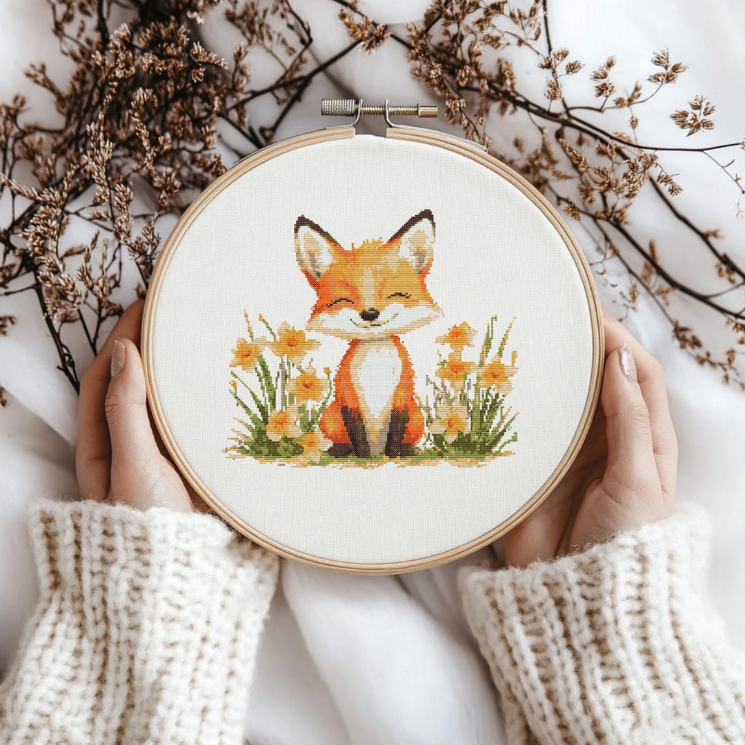 Cute Fox Cross Stitch Pattern, Cute Fox Cross Stitch, Cross Stitch ...