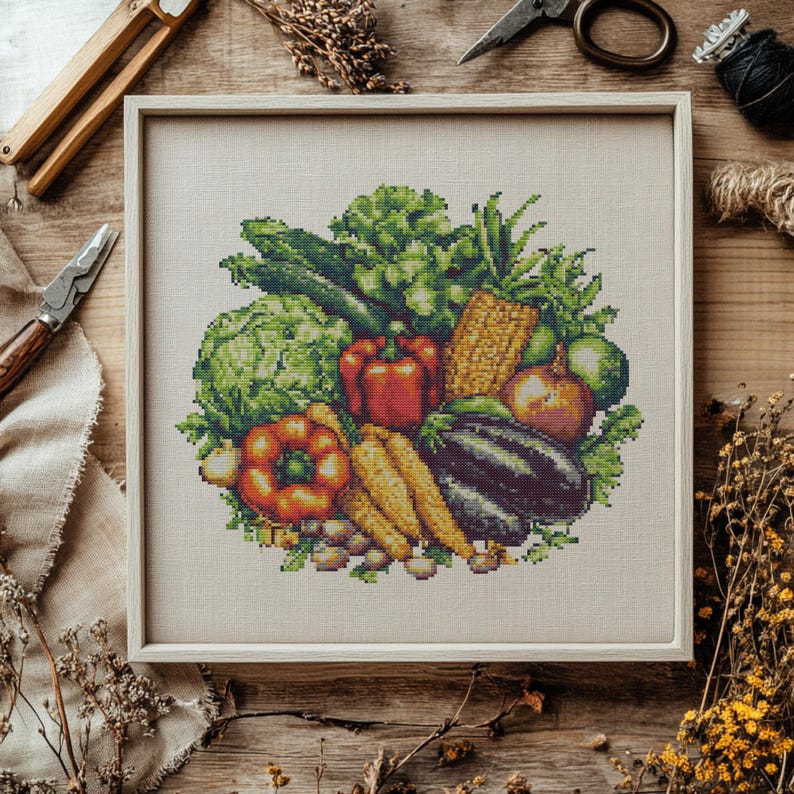 Vegetables Cross Stitch Pattern, Cross Stitch, Cross Stitch Pattern ...