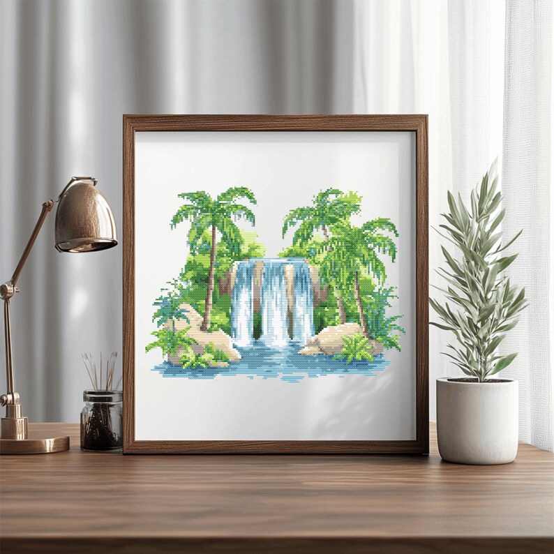 Waterfall Stitch Pattern, Waterfall Cross Stitch, Cross Stitch Pattern ...