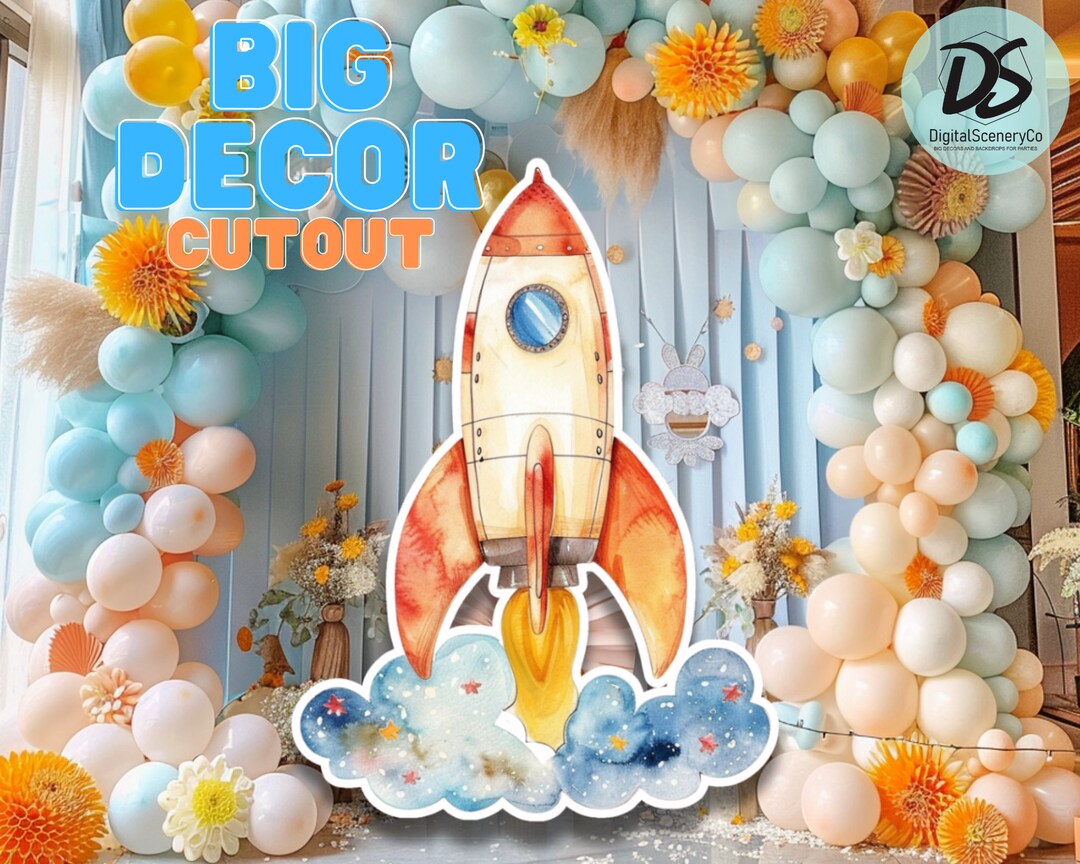 BIG DECOR ROCKET: Cutout Decor Rocket, Rocket Birthday Decoration Baby ...