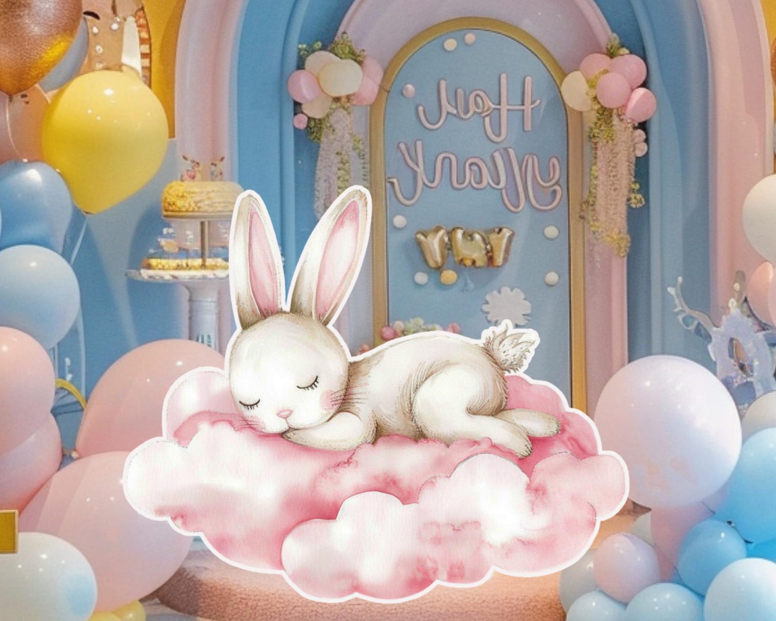 BIG DECOR RABBIT Cut Out Decor Rabbit, Rabbit Birthday Decoration Baby ...