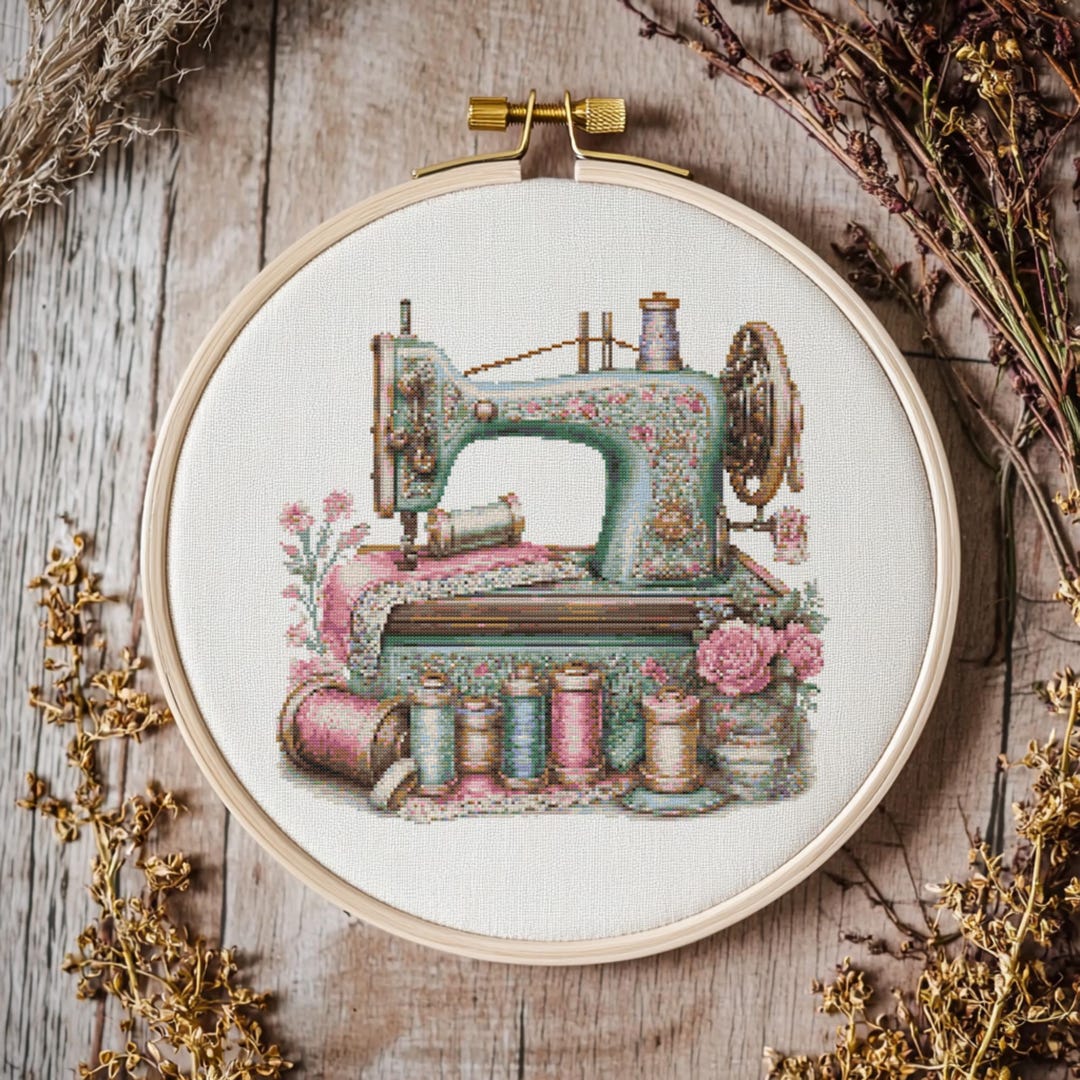 Sewing Machine Cross Stitch Pattern, Swing Machine Cross Stitch, Cross ...