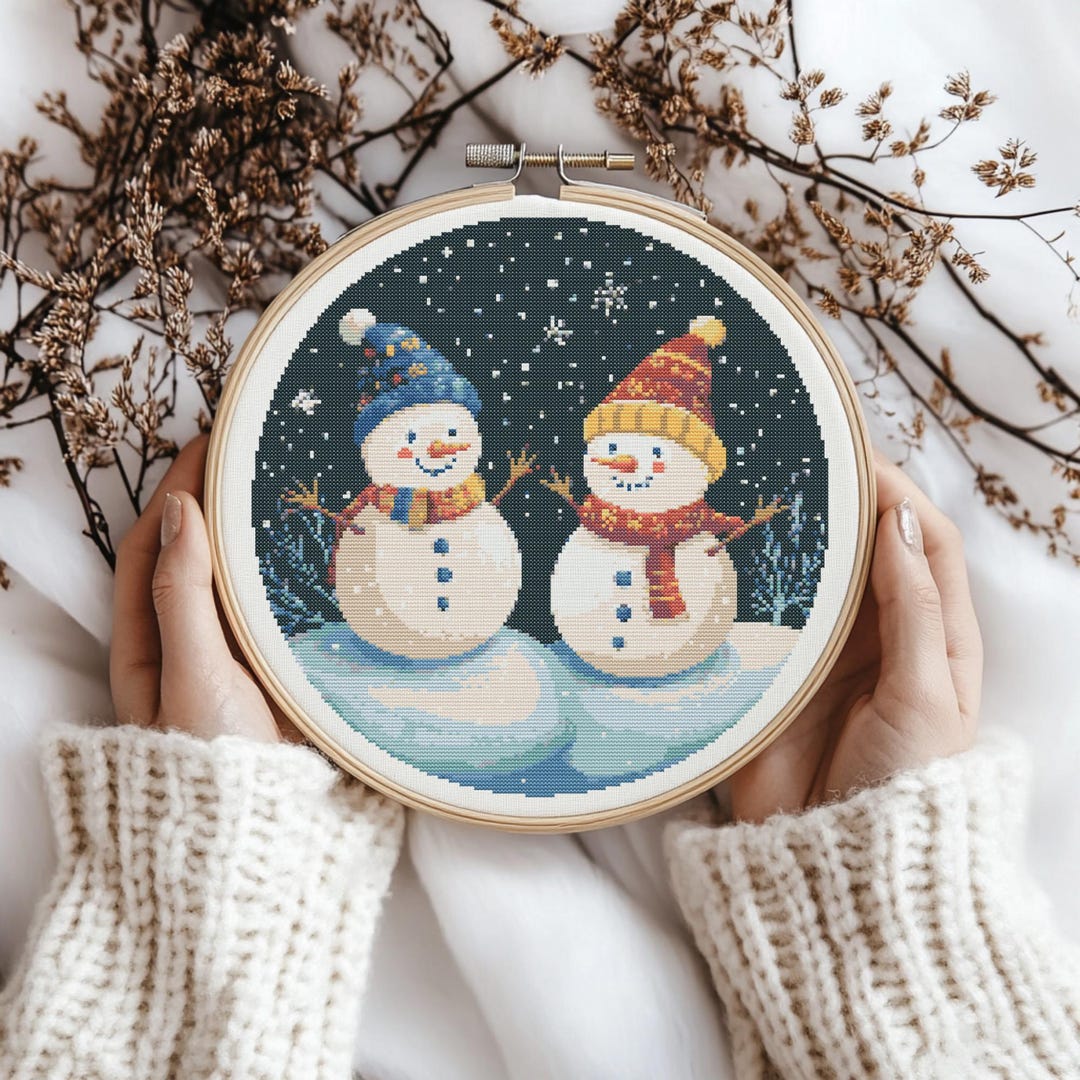 Snowman Cross Stitch Pattern, Snowman Stitch Kit, Cross Stitch Pattern ...