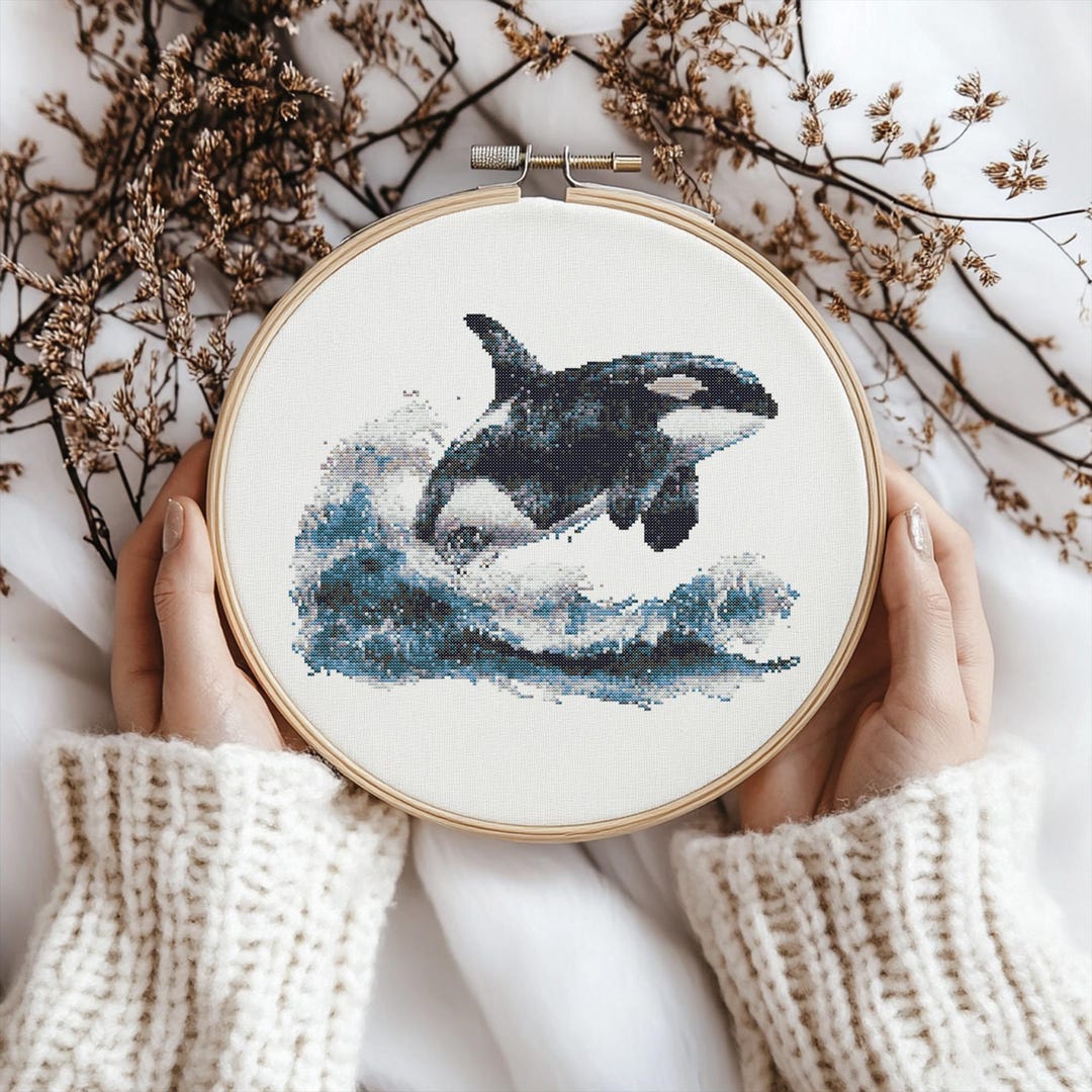 Orca Cross Stitch Pattern, Fish Stitch Kit, Cross Stitch Pattern, Cross ...
