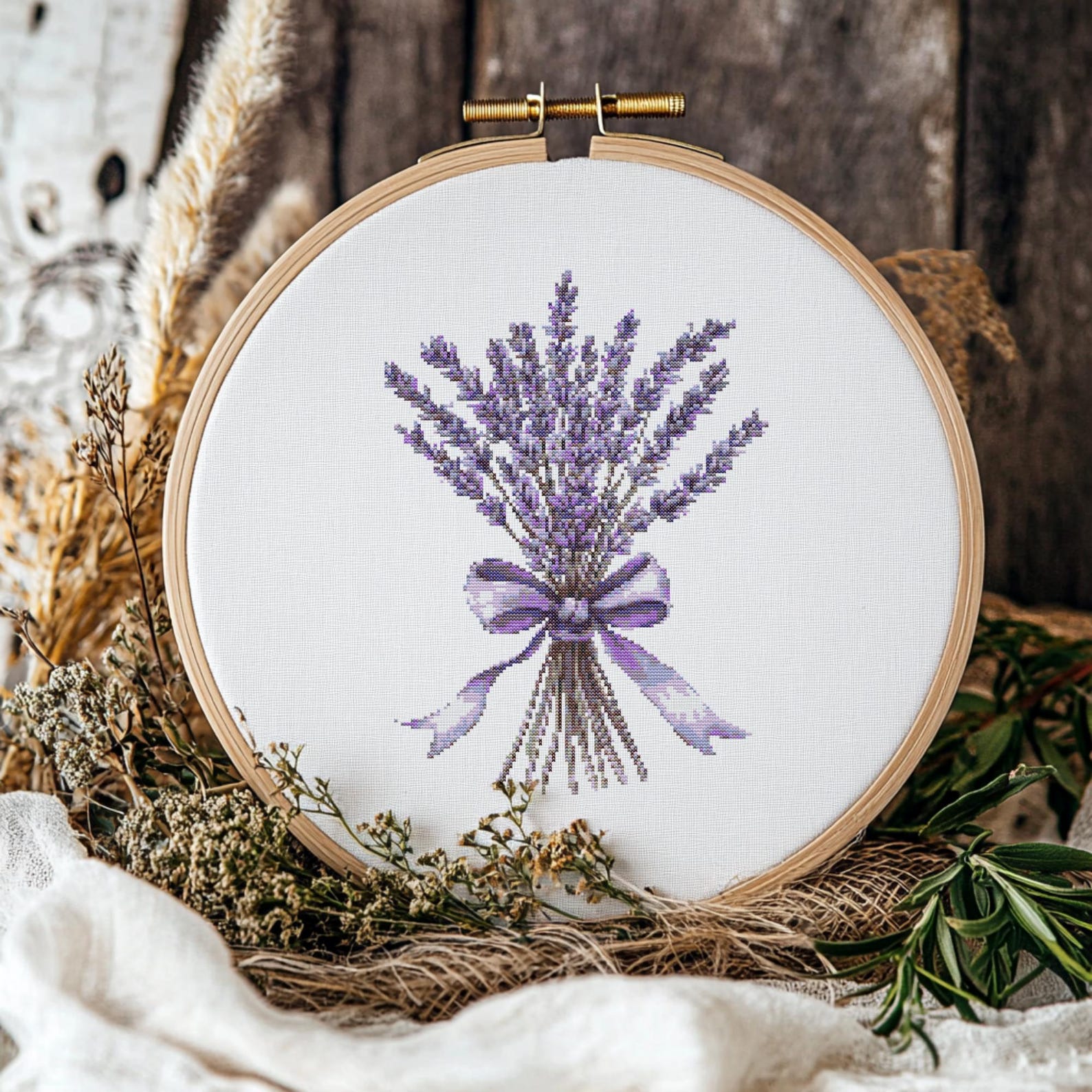 Lavender Bouquet Cross Stitch Pattern, Lavender Cross Stitch, Cross ...