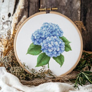 Hydrangea Cross Stitch Pattern, Hydrangea Cross Stitch, Cross Stitch ...