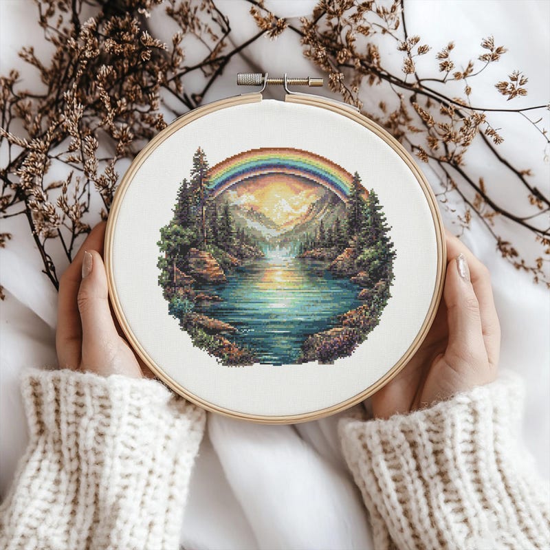 Rainbow Cross Stitch - Etsy